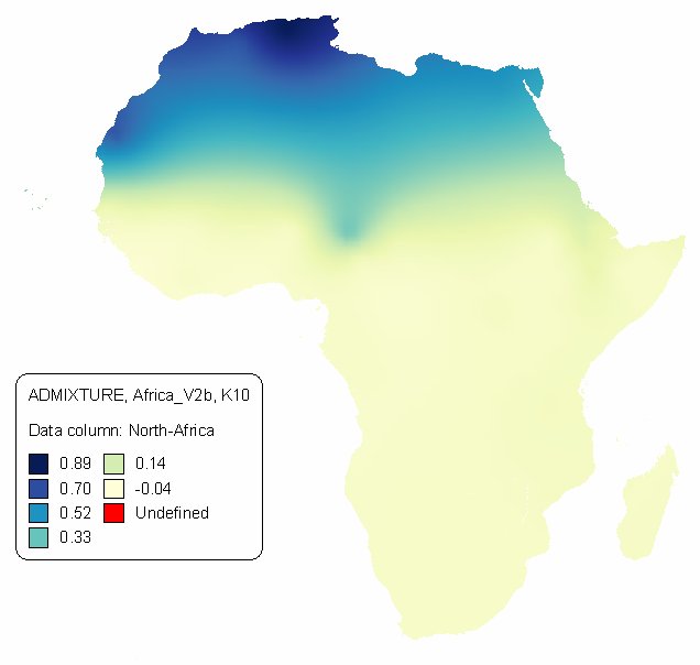 Ethio Helix ኢትዮ:ሒሊክስ: Gradient Maps for African ADMIXTURE components