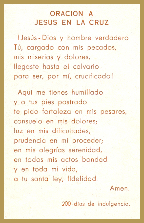 Oración a Jesús en la Cruz | Directorio de la Iglesia Católica