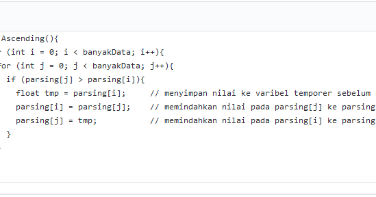 Mengurutkan Nilai Dari Kecil ke Besar - Ascending dan Descending Bahasa C