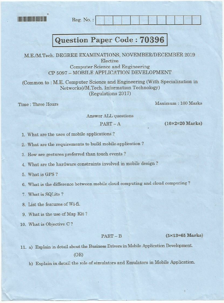 Anna University CP 5097-MOBILE APPLICATION DEVELOPMENT November ...