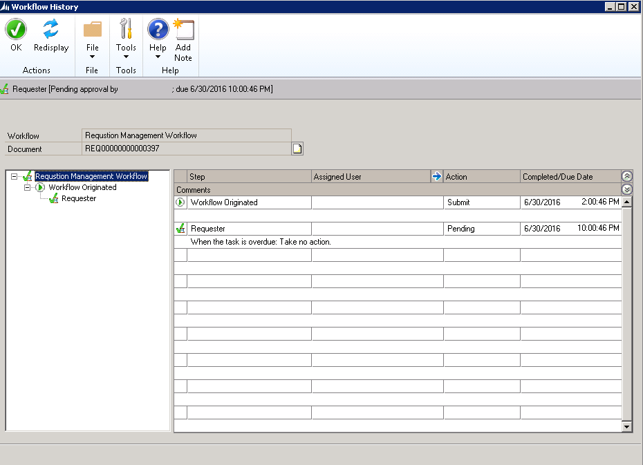 Dynamics GP Essentials: Purchase Requisition Workflow History - SQL View