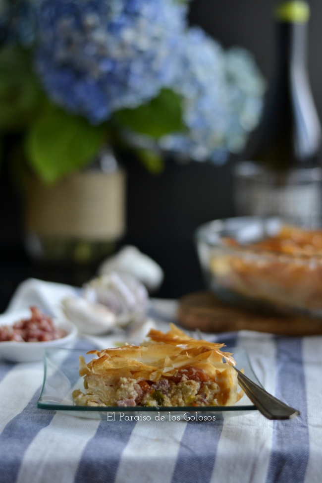 Paraiso: TARTA DE VERDURAS CON PASTA FILO