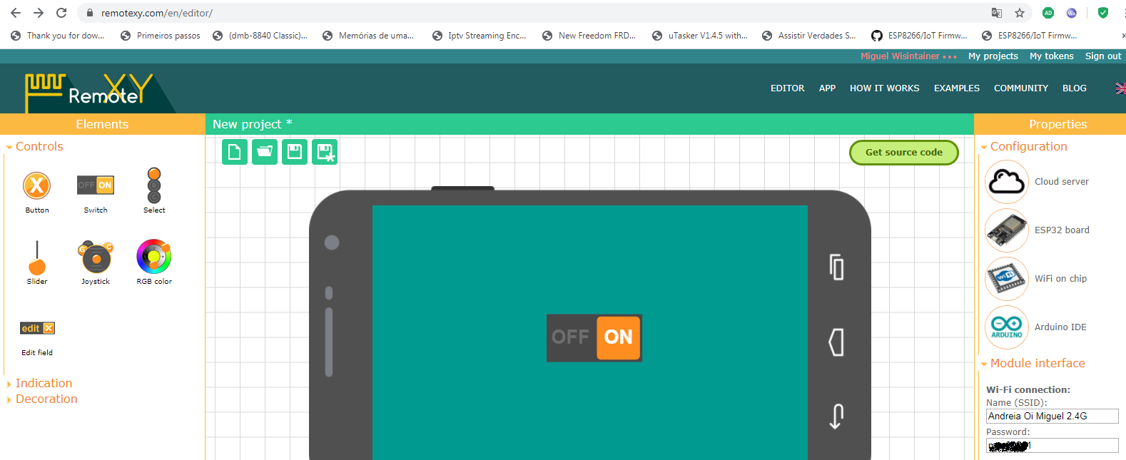 U-BLOX NINA W: NINA W102 e RemoteXY (VISUINO)