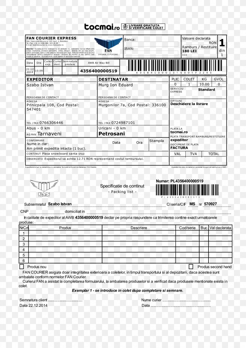Air Waybill Form Download - Invoice Template