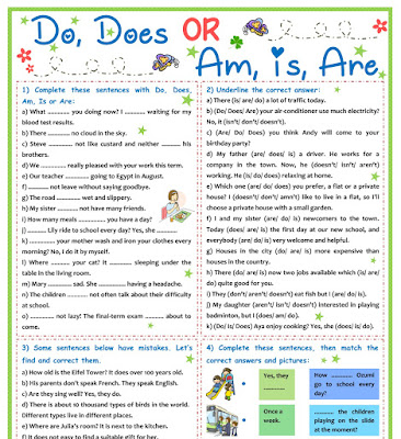 Ozela Kate: Worksheet for Children and Beginner - Auxiliary Verbs - Do ...