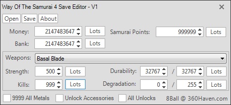 Hello USA: way of the samurai 4 cheats