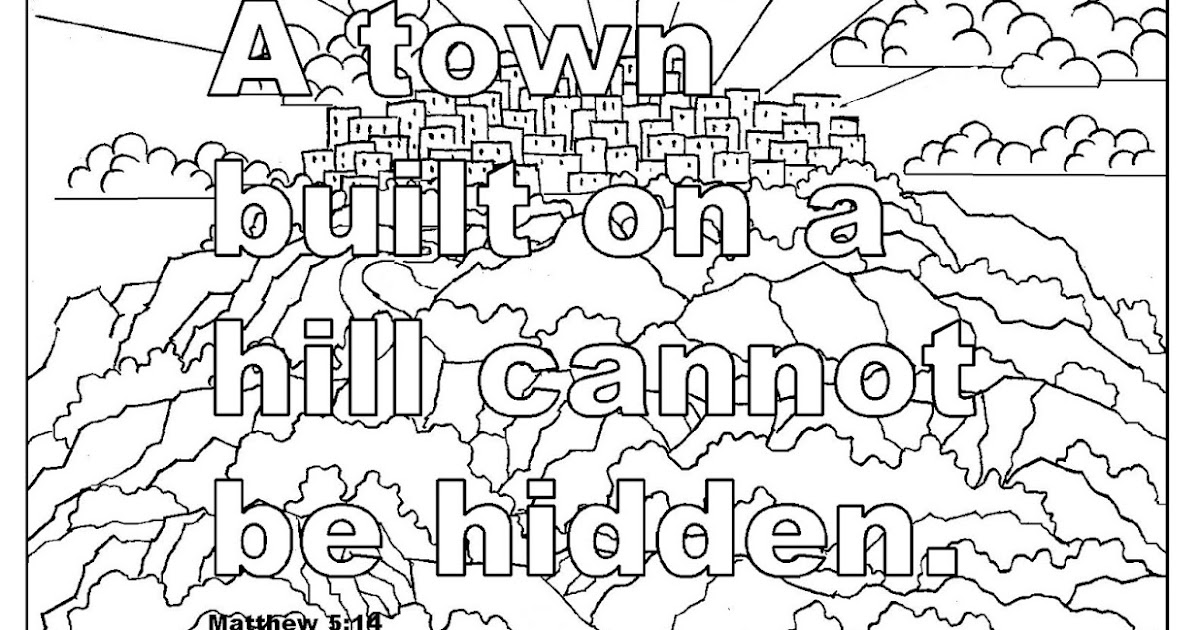 Coloring Pages for Kids by Mr. Adron: Free Matthew 5:14 Print and Color ...