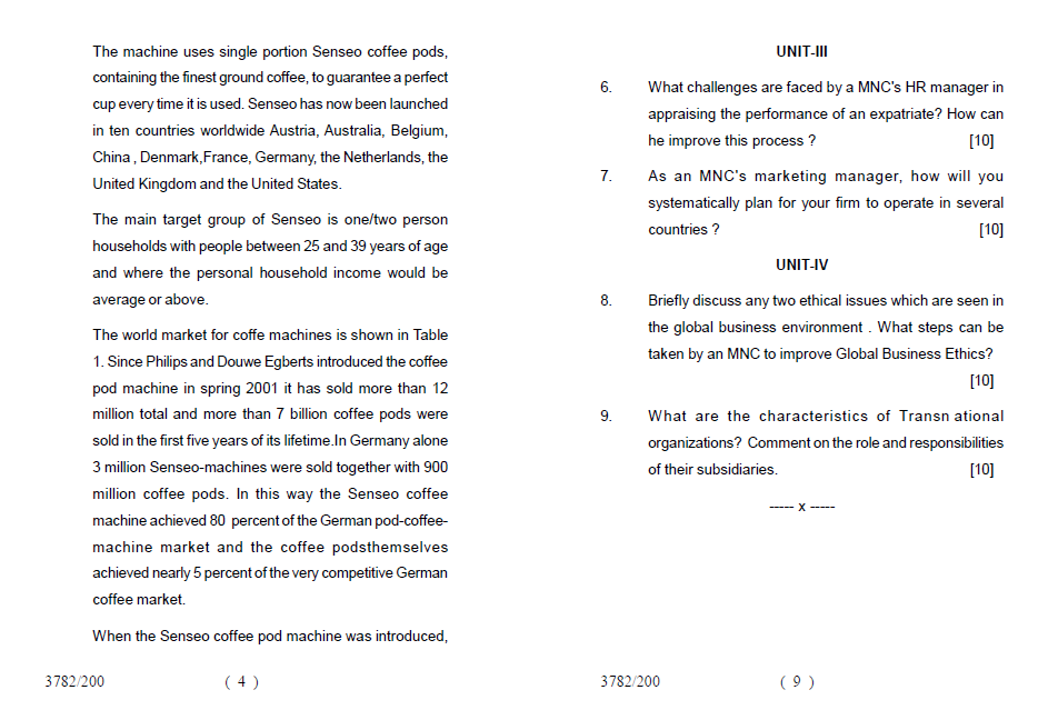 Lucknow University MBA.(CBCS)(Semester-IV) MANAGEMENT OF MULTINATIONAL ...
