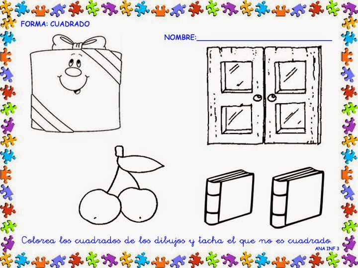 Dibujos De Objetos Cuadrados Para Niños