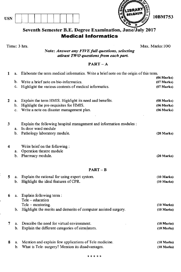 Visvesvaraya Technological University B.E. (CBCS) Seventh Semester ...