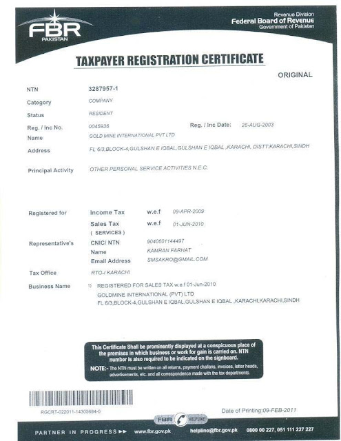 Verification by FBR Pakistan ~ Bestest Home Based Business