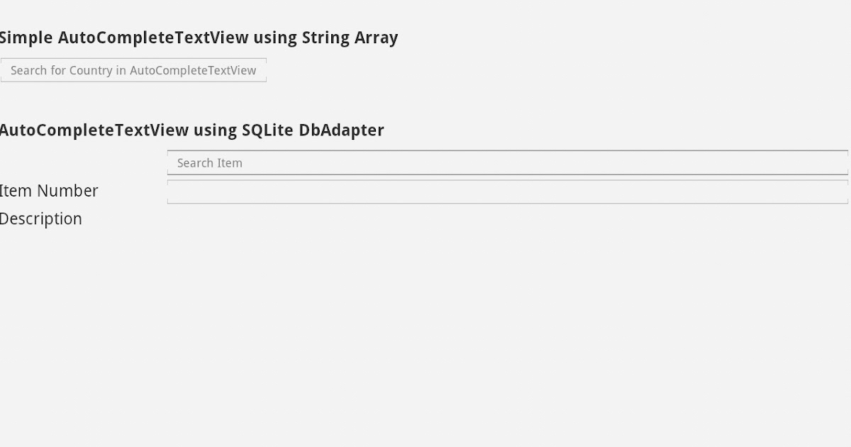 Programmers Sample Guide Android Autocompletetextview Cursoradapter Using Sqlite Database And