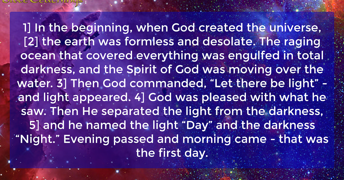 God Created Light Twice Explained - The Bible Teachings