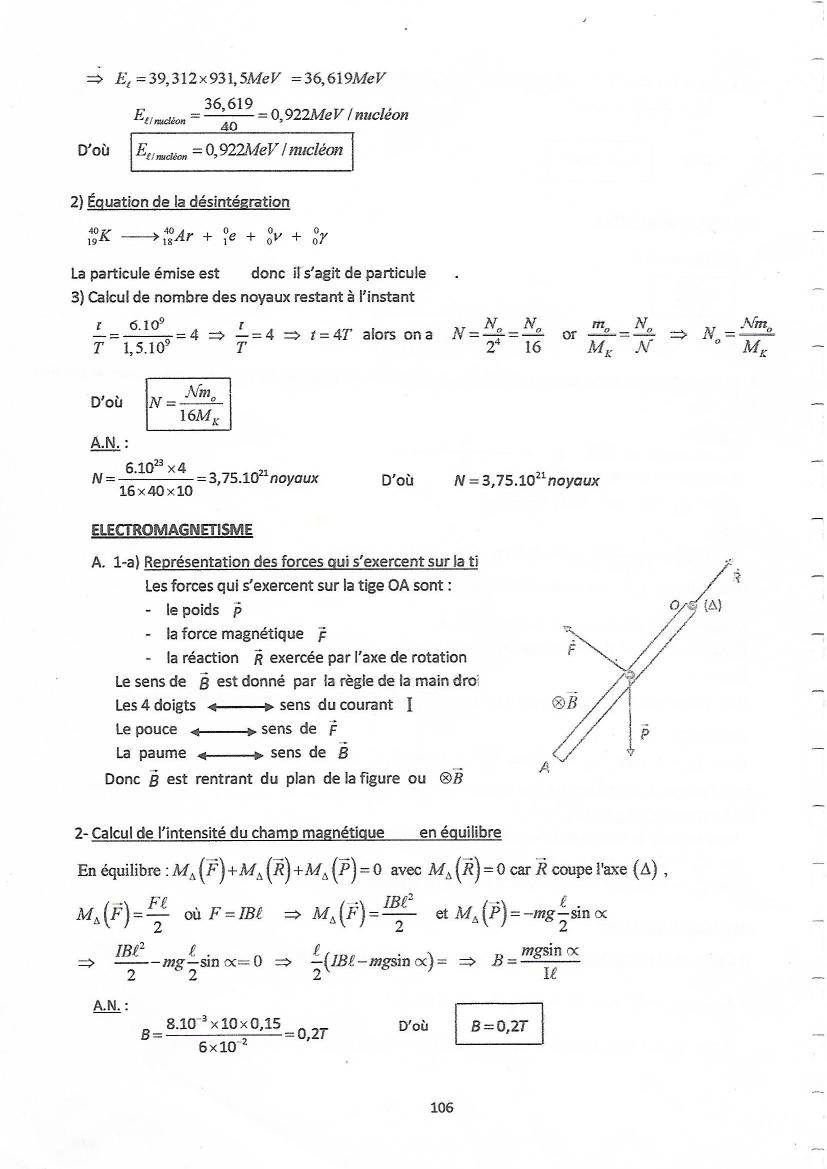 Corrigé BAC serie D session 2012 - Épreuve Sciences Physiques à ...