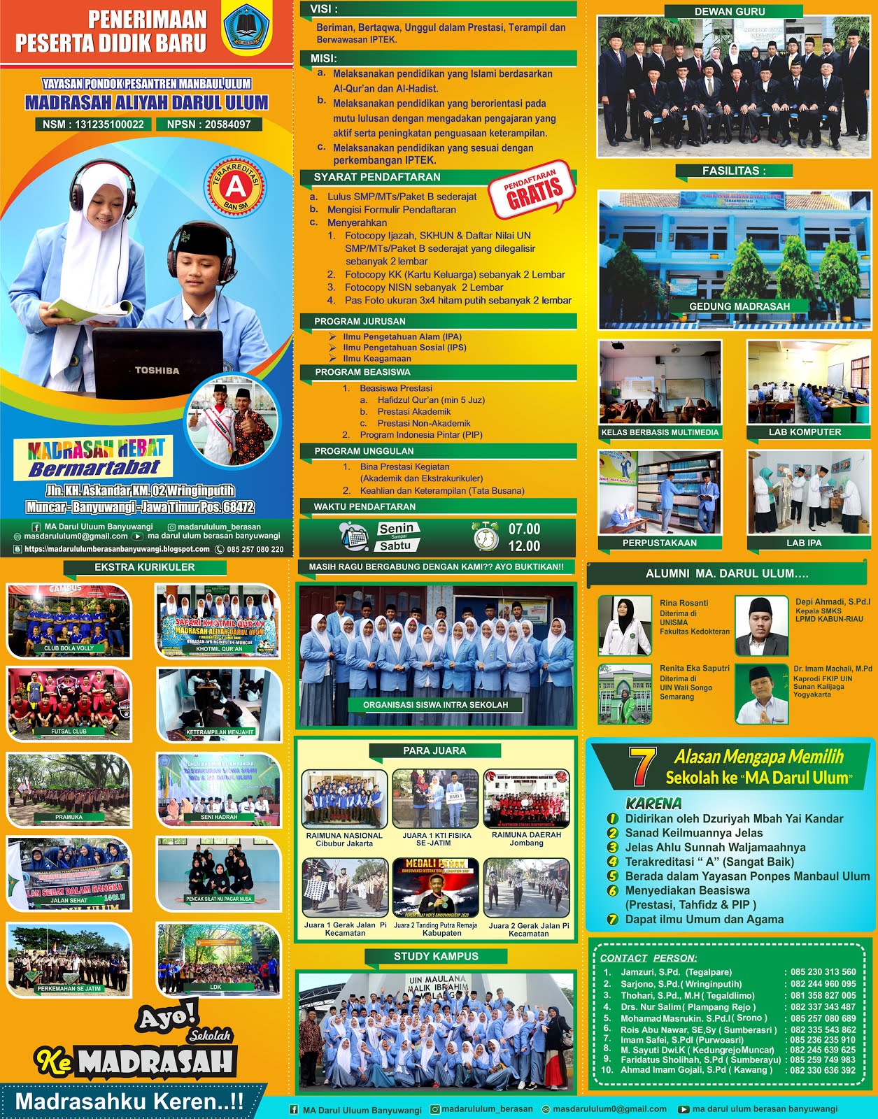 Brosur PPDB 2020 - MA DARUL ULUM BERASAN BANYUWANGI