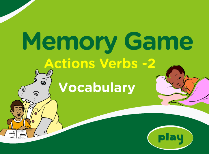 ENGLISH WORLD: MEMORY GAME ABOUT ACTION VERBS