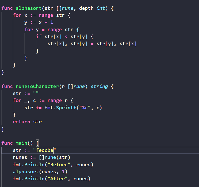 Gopher Hub: [Golang] Sort String In Alphabetical Order