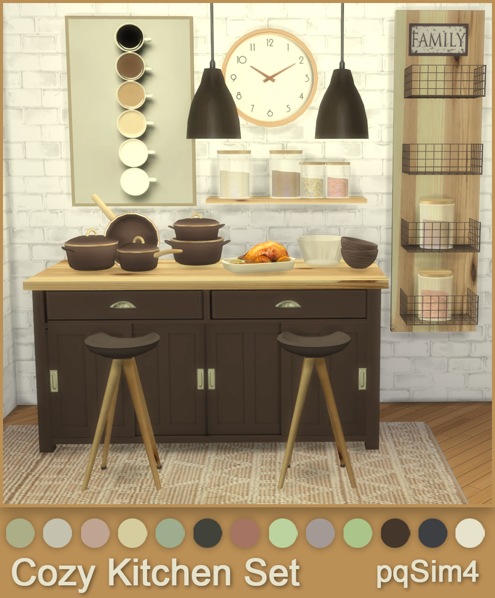 Cozy Kitchen Set. The Sims 4 Custom Content.