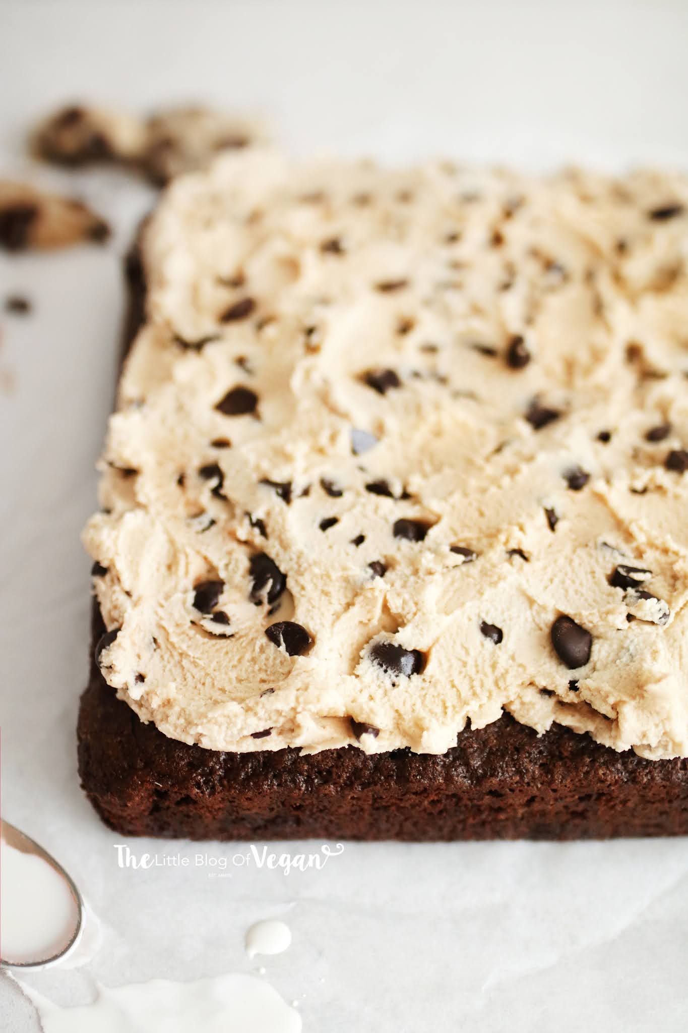 Chocolate Cookie Dough Sheet Cake - The Little Blog Of Vegan