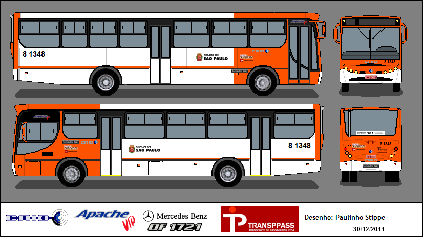 Desenhos de Ônibus do Paul Stippe: Transppass > Viação Castro