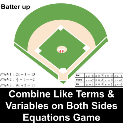 Play Ball with Equations Baseball