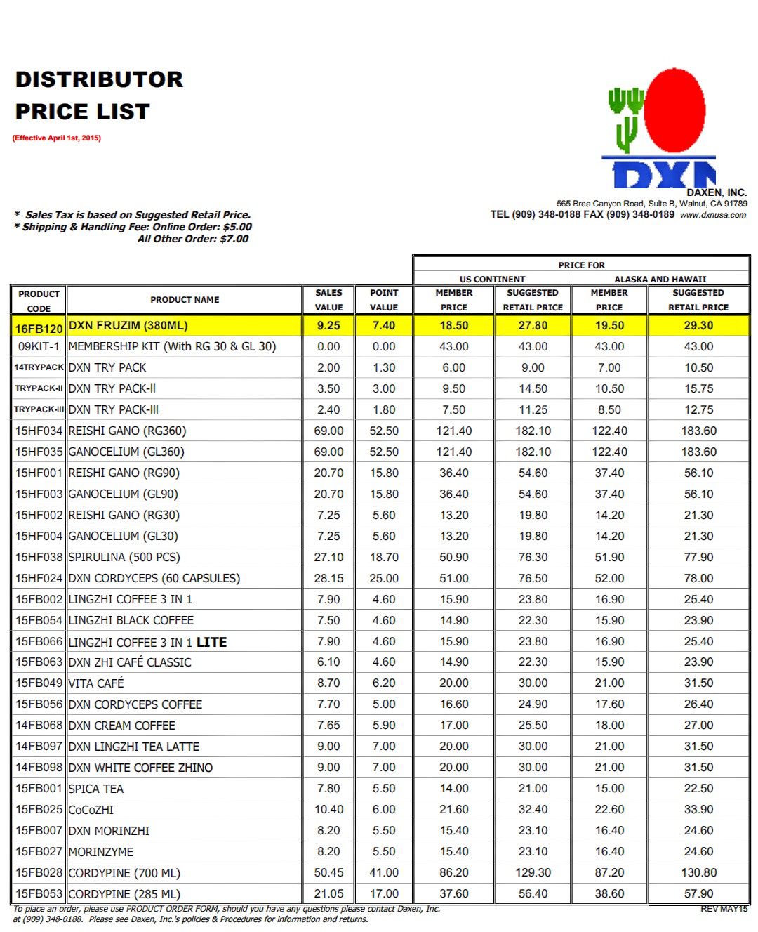 Dxn USA price list | DXN product price list in USA
