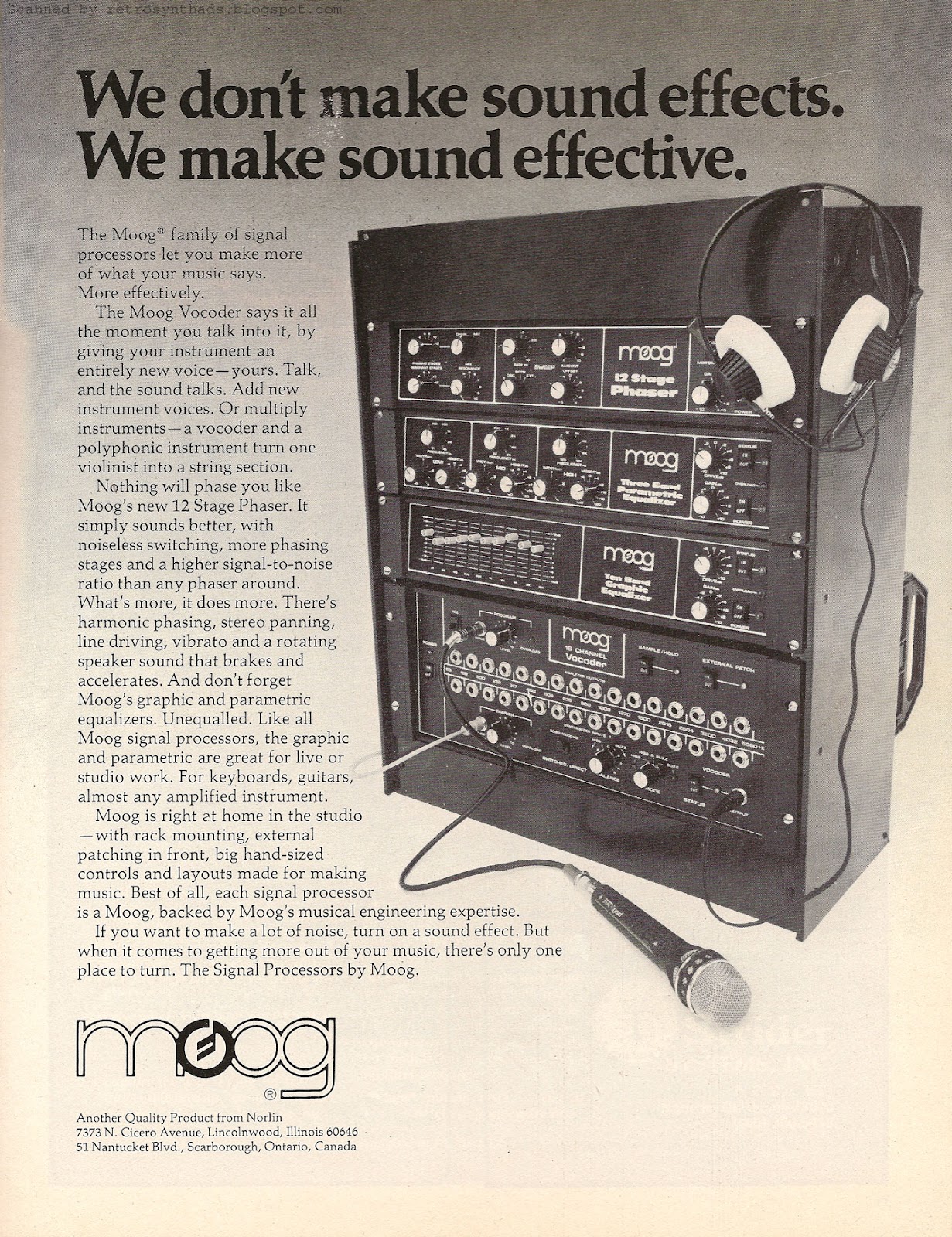 Retro Synth Ads: Moog signal processors "We make sound effective" ad ...