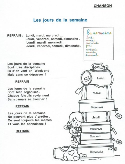 Les jours des la semaine