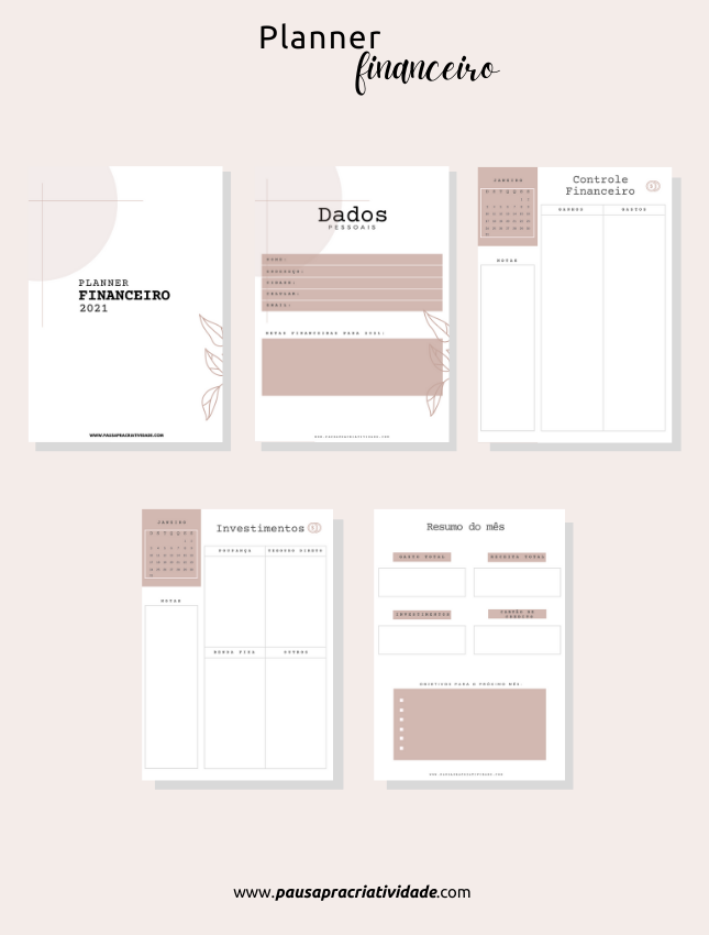 18 modelos de planners 2021 - Financeiro, Mensal, Anual e Diário ...
