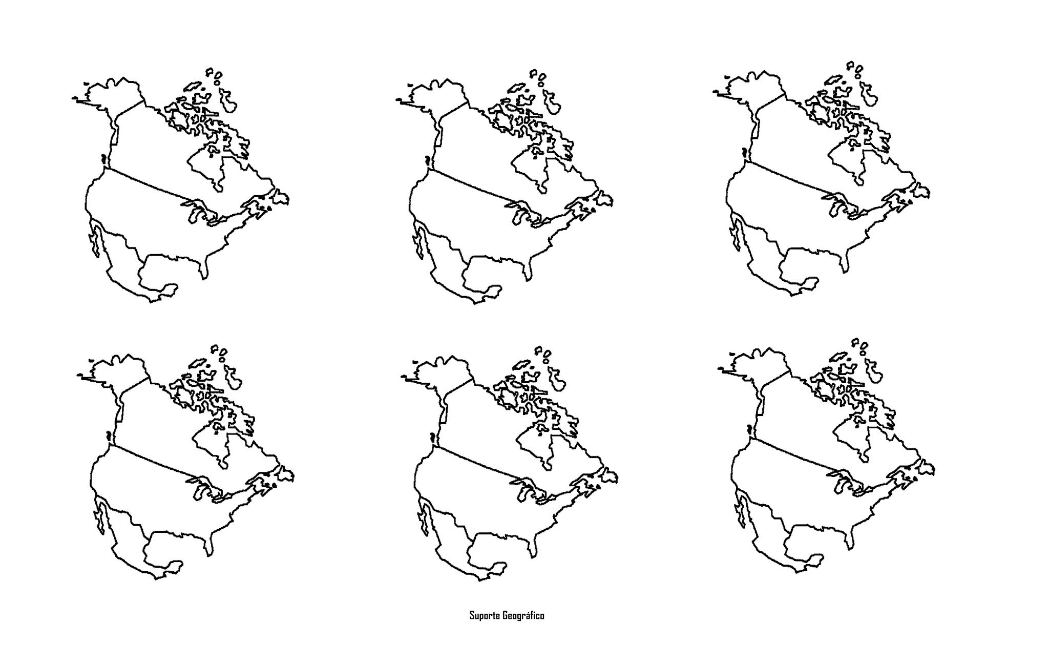 Mapa America Do Norte Para Colorir - LIBRAIN