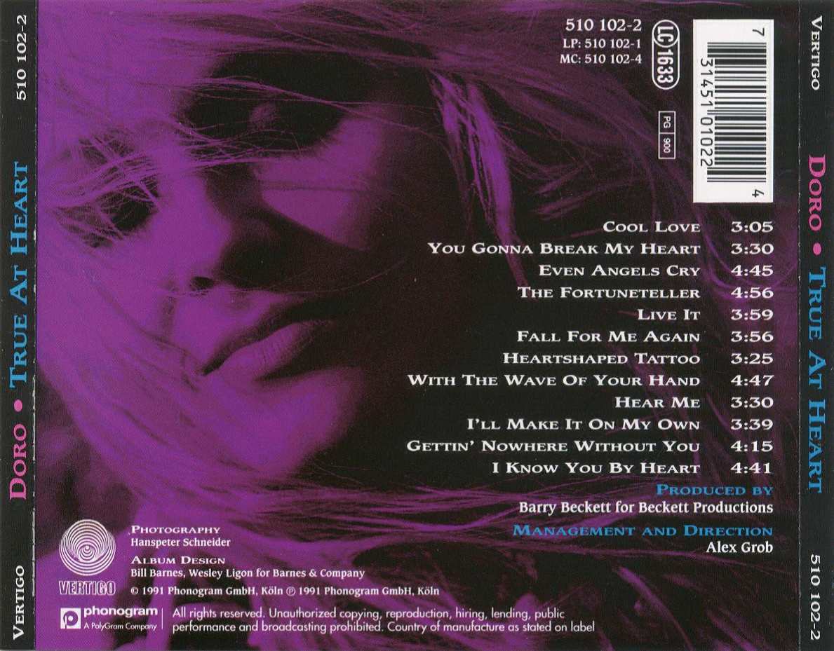 Classic Rock Covers Database: Doro - True at Heart (1991)