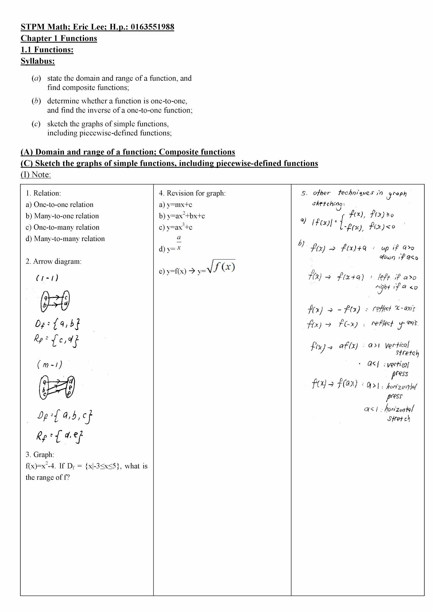 Stpm Math T Sem 1 Notes