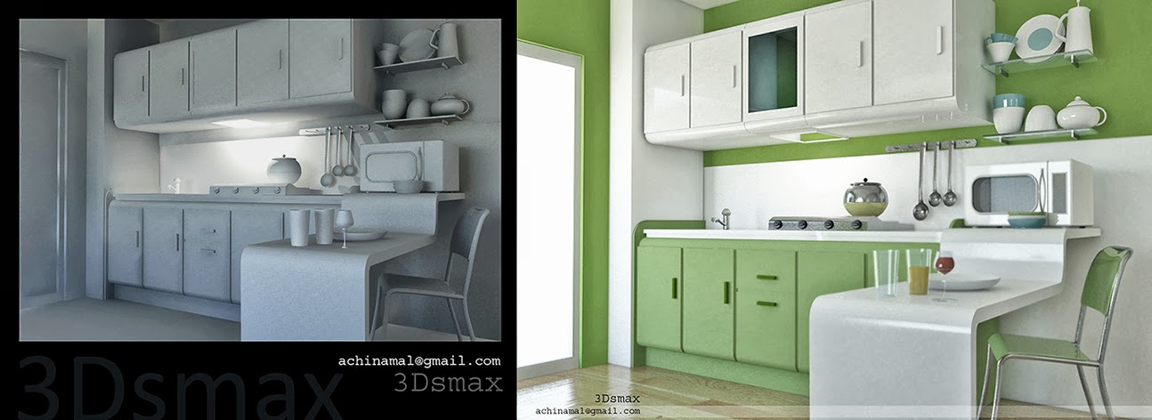 achinamal: 3Ds max Kitchen Designs