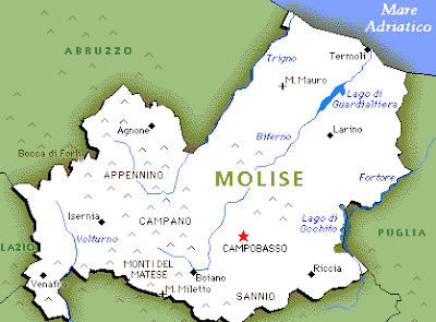 Molise Map Political Regions | Italy Map Geographic Region Province City