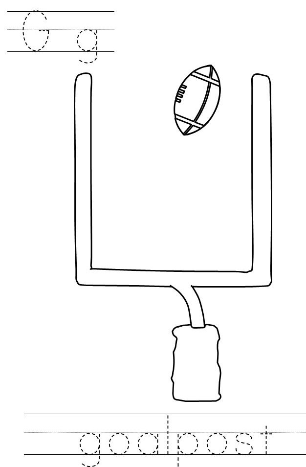 Football goal coloring pages