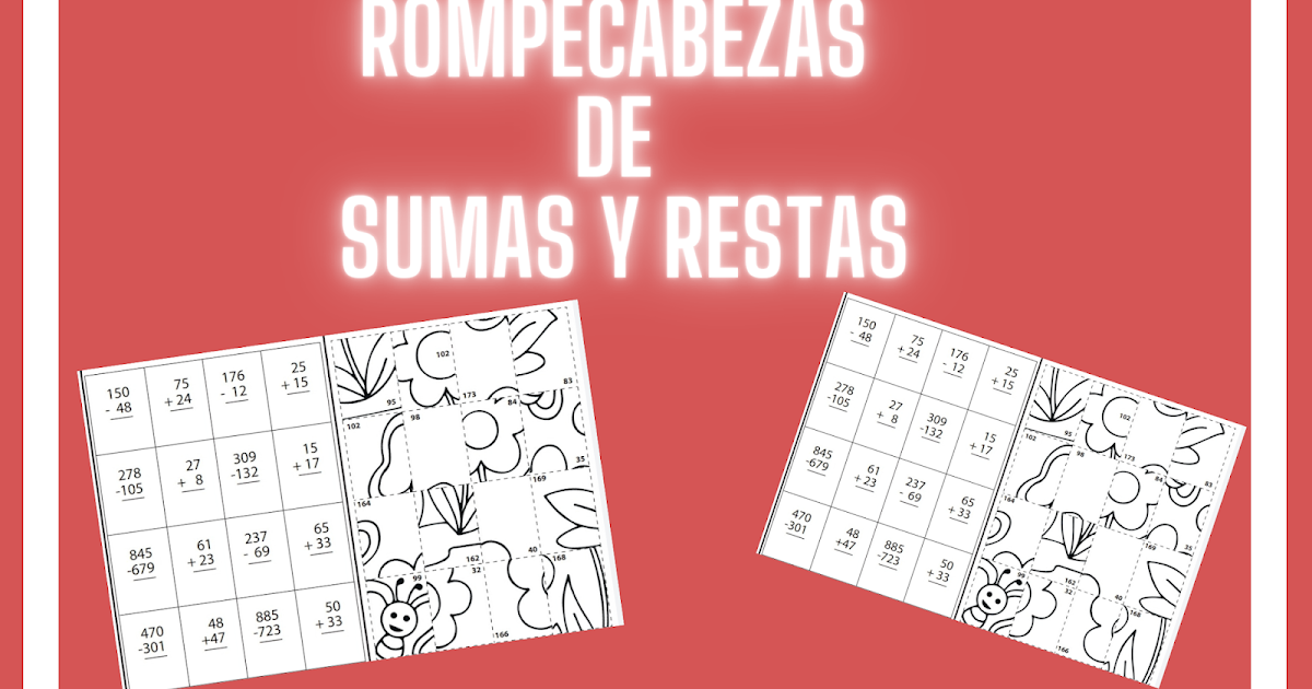 ROMPECABEZAS DE SUMAS Y RESTAS | MATERIAL EDUCATIVO PRIMARIA