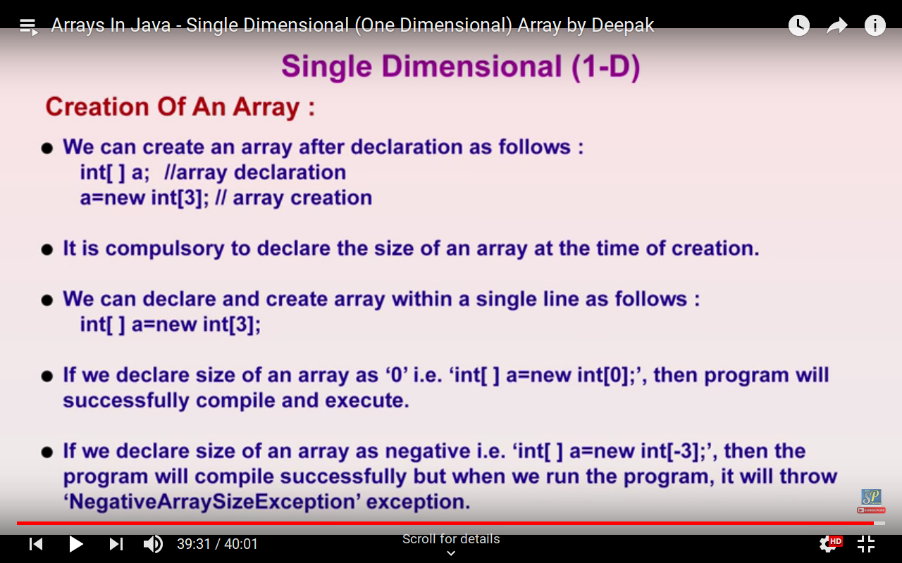 Data Structure Single Dimensional Arrays