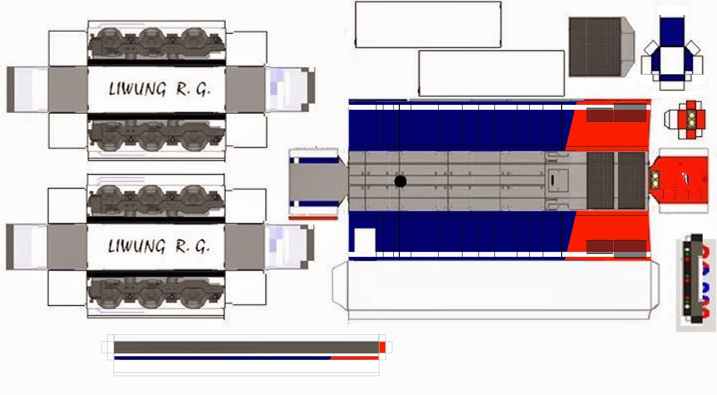 Beberapa Pola Papercraft Lokomotif dan Hasilnya
