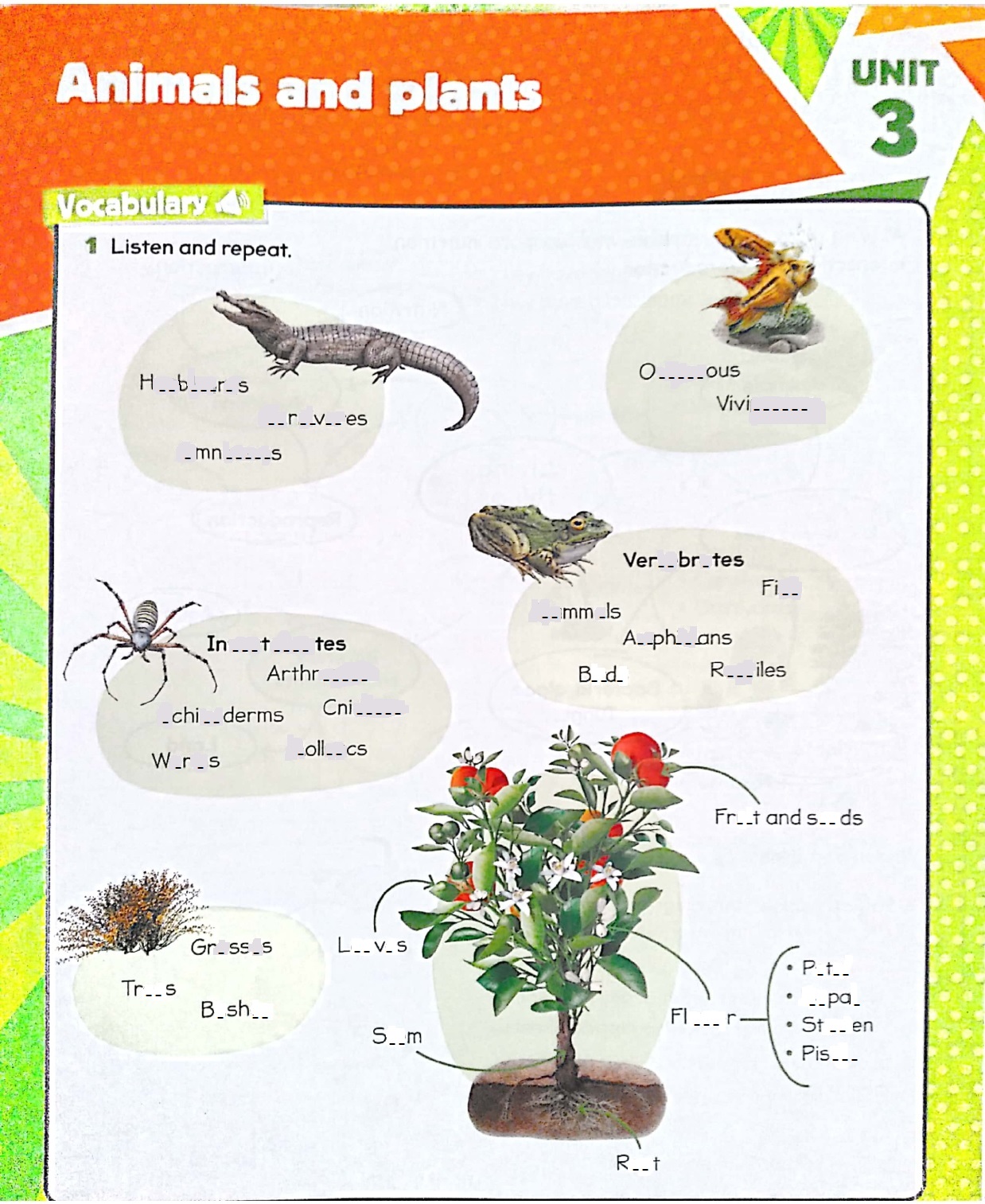 FICHA ANIMALES Y PLANTAS. 3º PRIMARIA - NATURALES