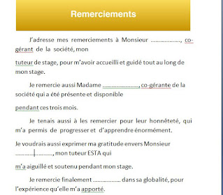 10 exemples remerciement PFE, mémoire ou rapport de stage