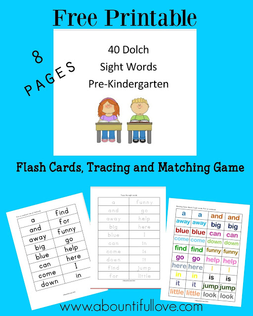 46 Dolch Sight Words for Second Grade - A Bountiful Love