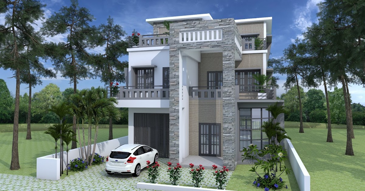 Sketchup House Plan 9x14.5m With 4 Bedrooms - House Plan Map