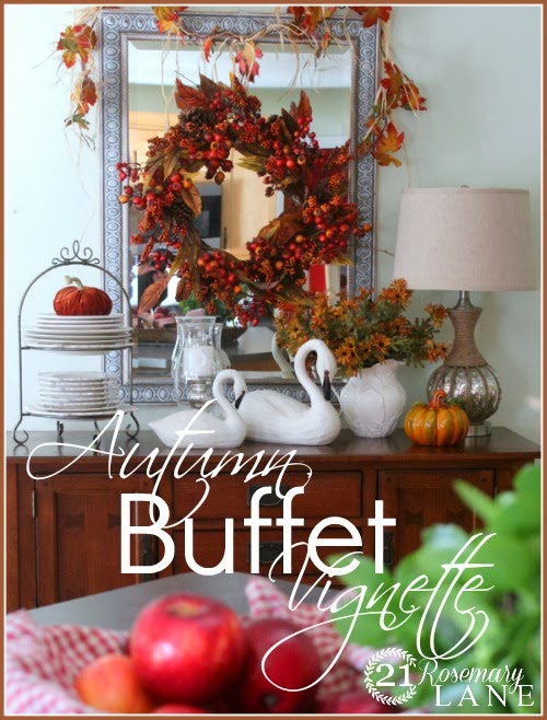 21 Rosemary Lane: The Kitchen Buffet Dressed for the Autumn