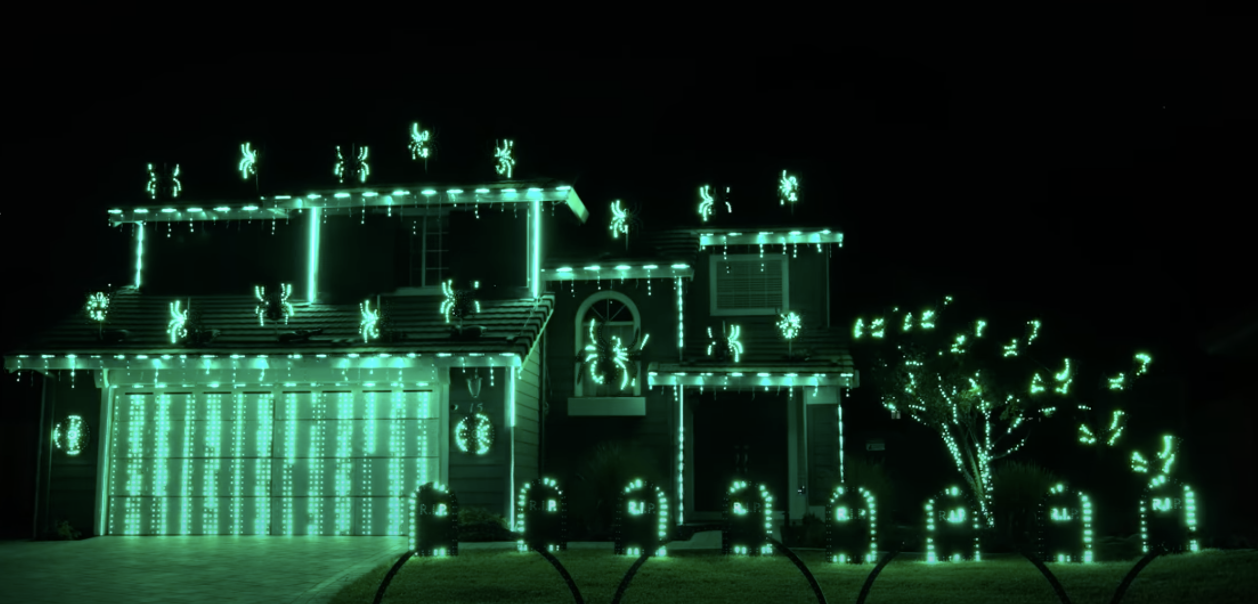 Casa de luces con el tema Matrix