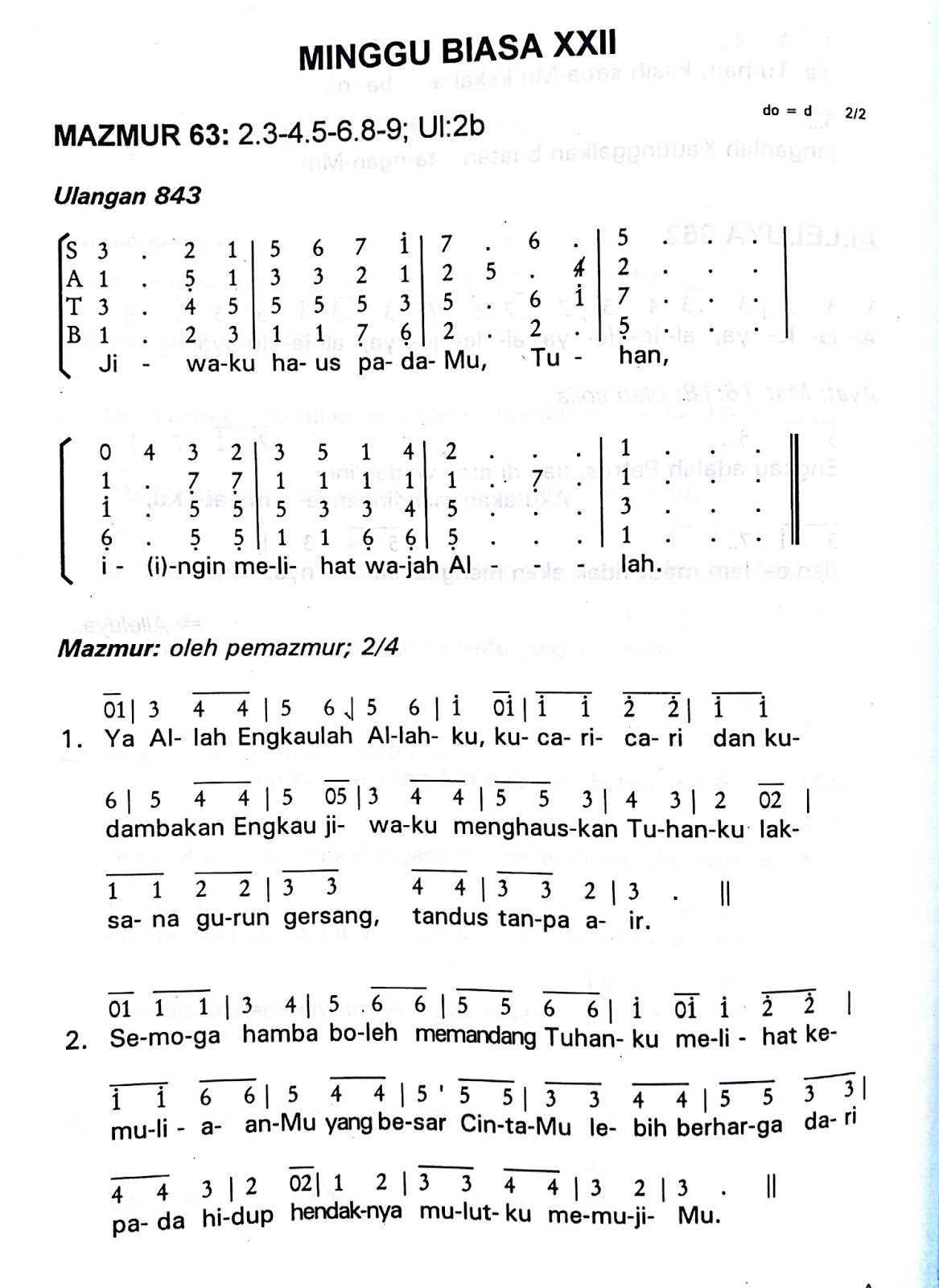 belajar mazmur: MAZMUR 63 - MINGGU BIASA 32 - TAHUN A