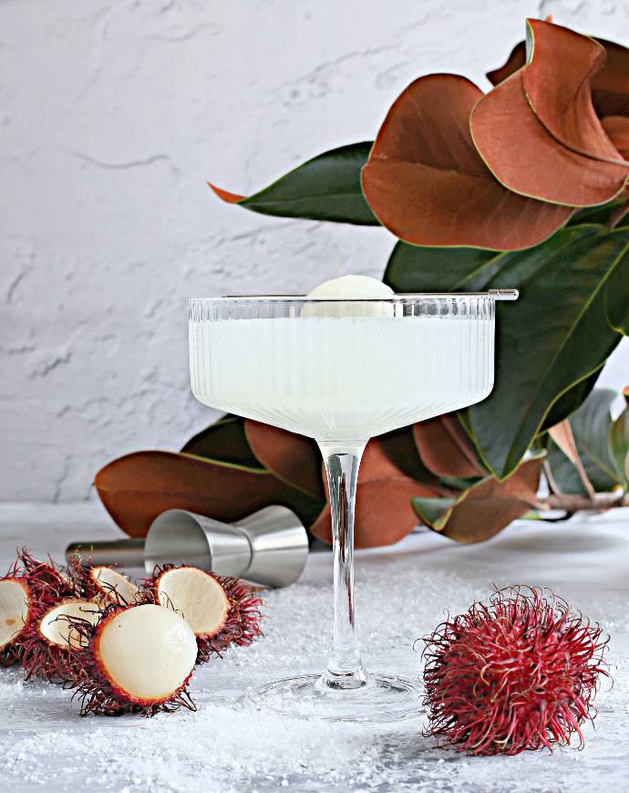 Hungry Couple: Sparkling Rambutan Gibson Cocktail