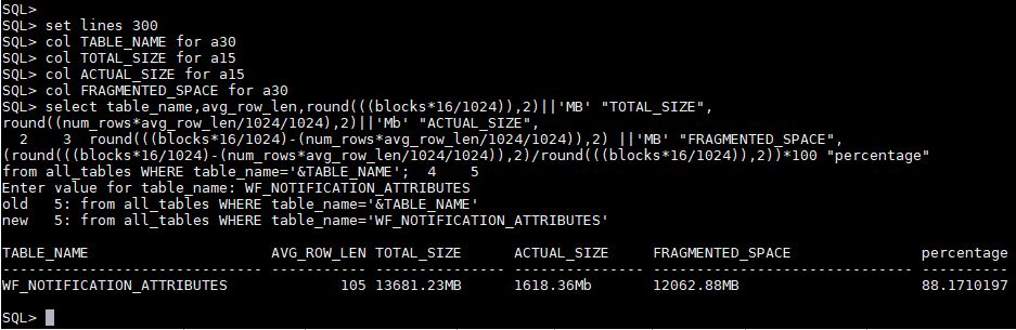 Davis Apps DBA: Re-Organizing Fragmented Table in Oracle