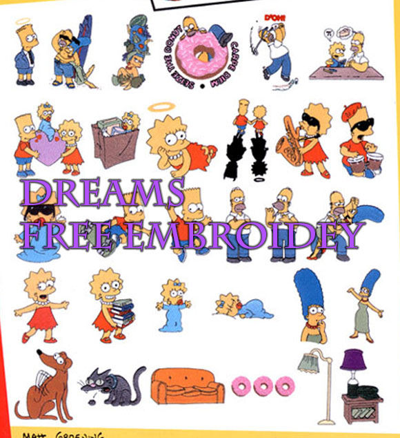 Dreams Free Embroidery: The Simpsons Free Embroidery Designs