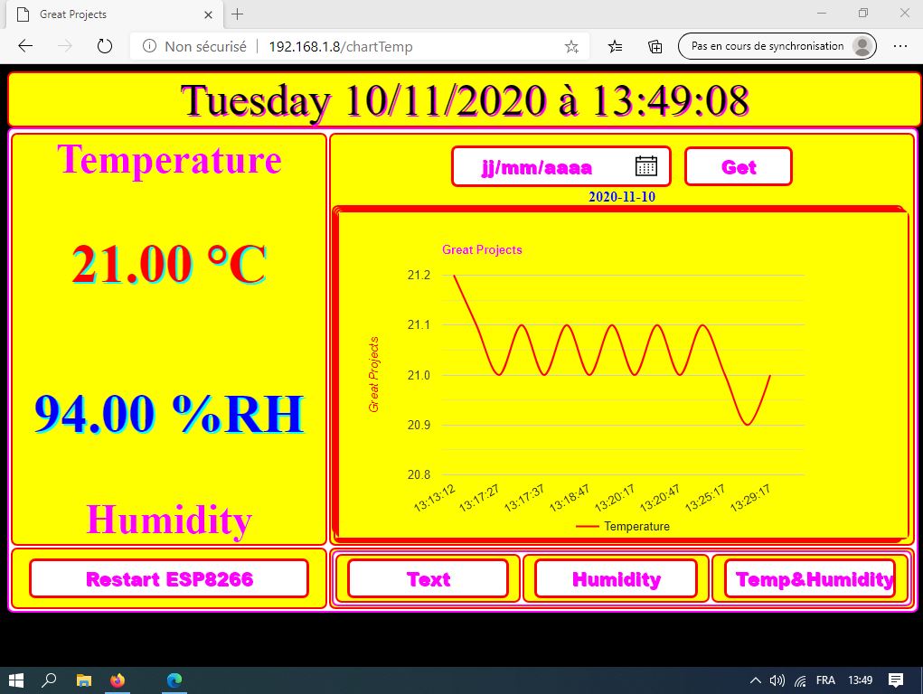 Great Projects: dht11 sd card esp8266 chart google