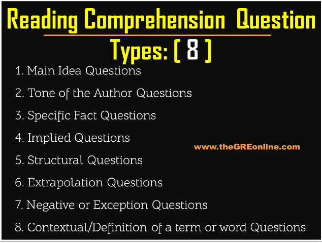 Reading Comprehension ion Types 8 Online GRE Revised Reading Comprehension ion Types 8 Online GRE Revised